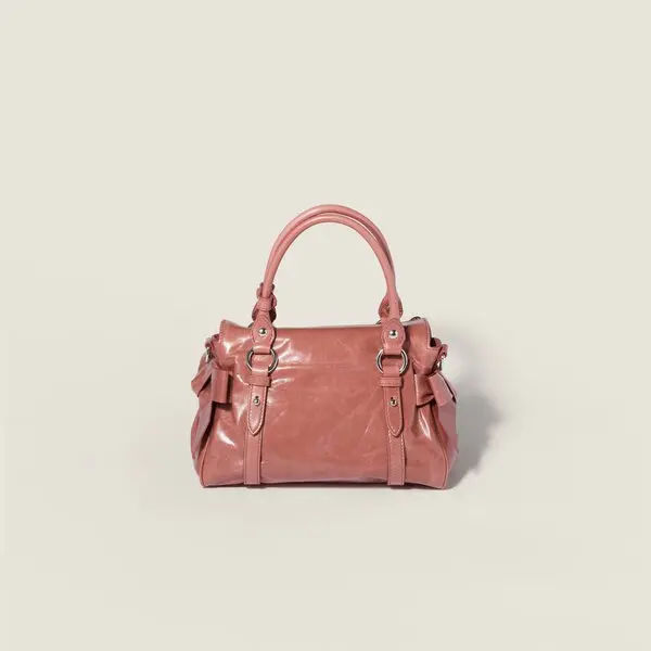 Miu Miu Shiny Leather Top-handle Bag - Antique