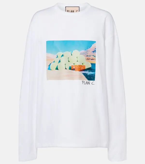 Plan C Printed Cotton Jersey T-shirt