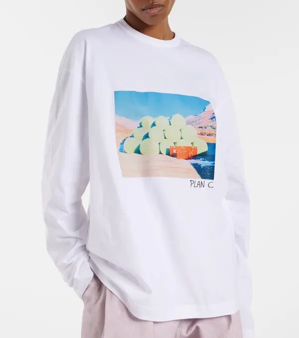 Plan C Printed Cotton Jersey T-shirt