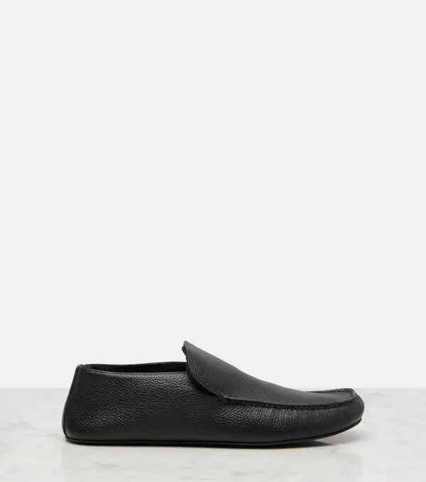 THE ROW Leo Shearling-lined Leather Loafers