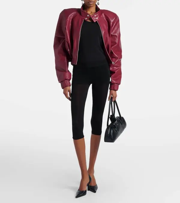 Magda Butrym Cropped Leather Jacket