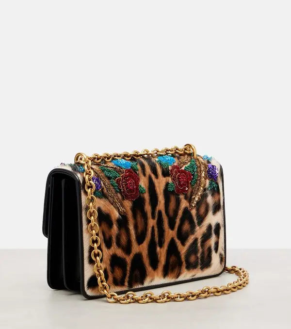 Valentino Garavani Vain Small Embellished Calf Hair Shoulder Bag
