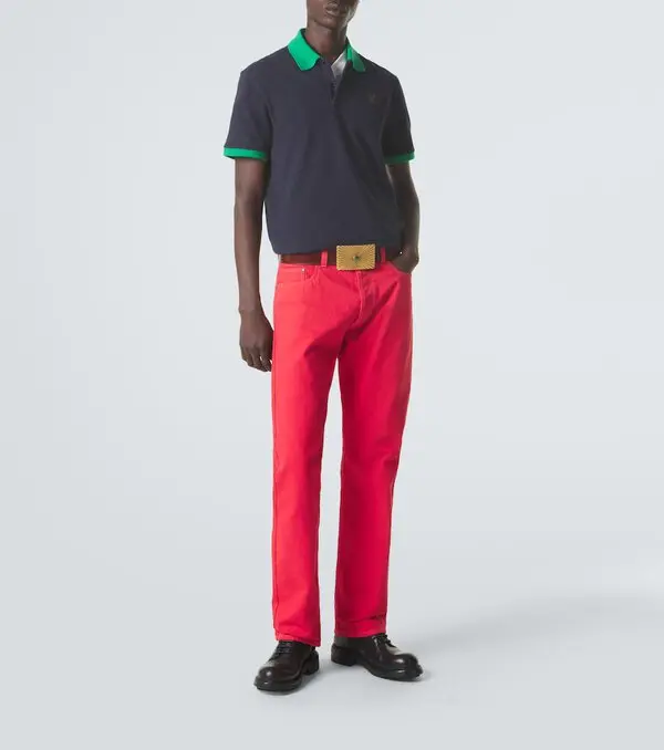 Versace Medusa Cotton Polo Shirt - Blue