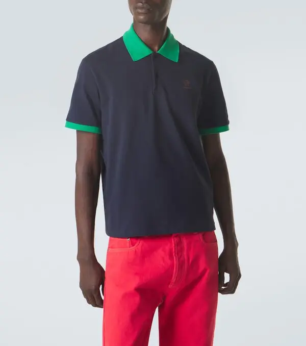 Versace Medusa Cotton Polo Shirt - Blue