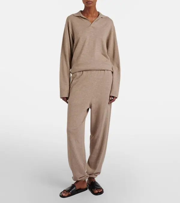 THE ROW Nadir Cotton And Linen Sweatpants - Beige