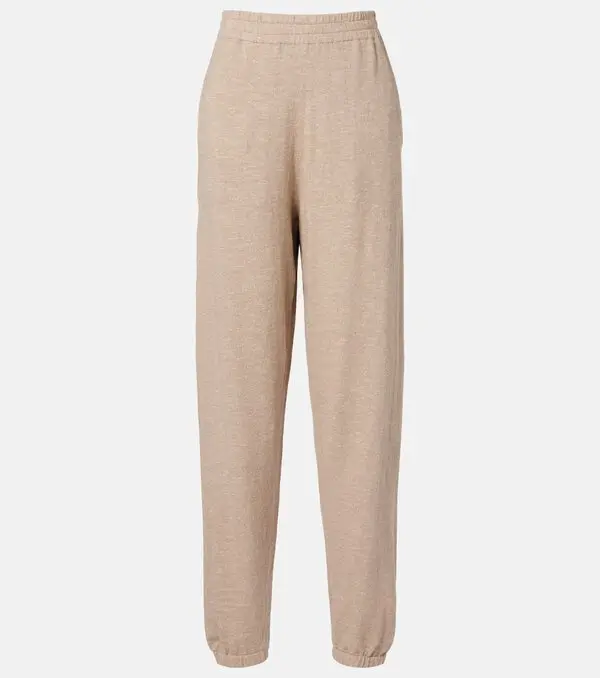 THE ROW Nadir Cotton And Linen Sweatpants - Beige