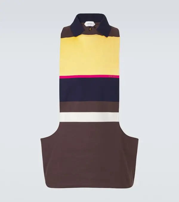 Versace Striped Cotton Tank Top