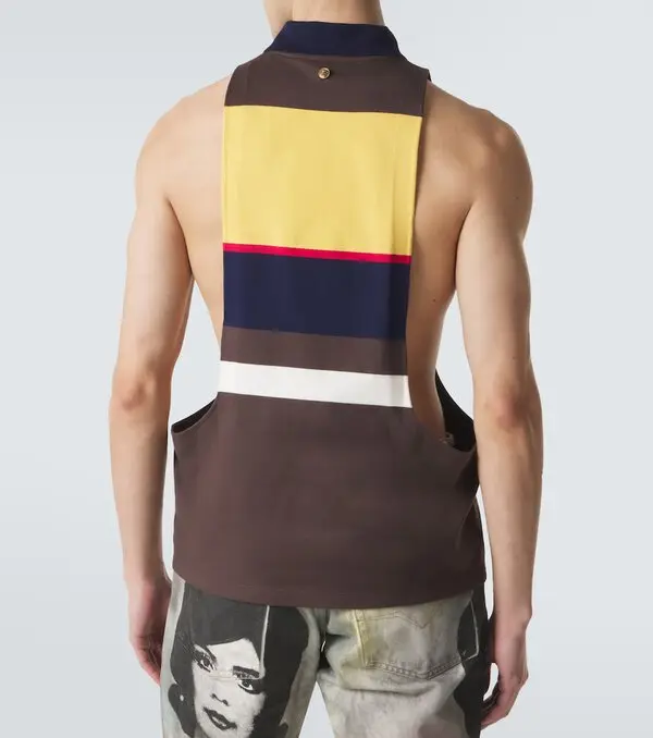Versace Striped Cotton Tank Top