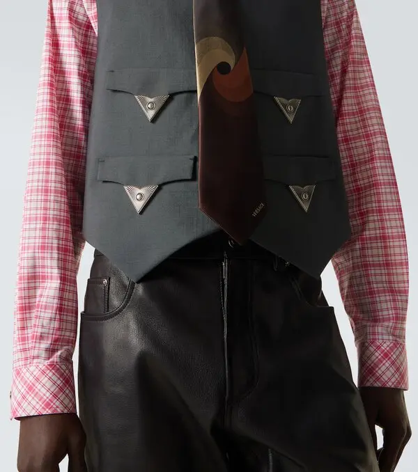 Versace Embellished Wool And Mohair Vest