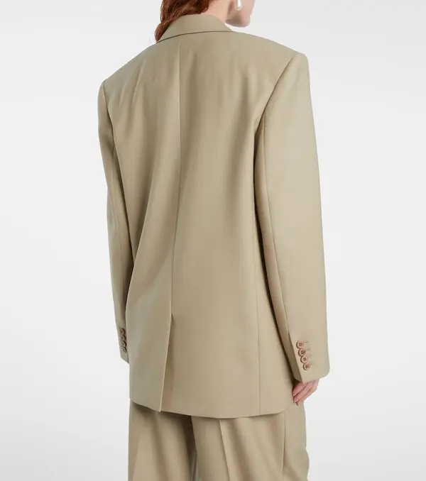 Saint Laurent Wool And Silk Blazer - Beige