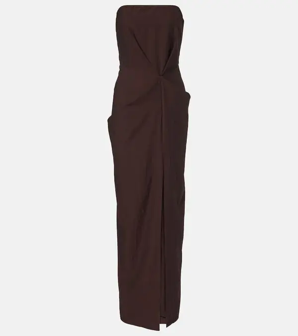 Staud Kara Gathered Gown - Brown