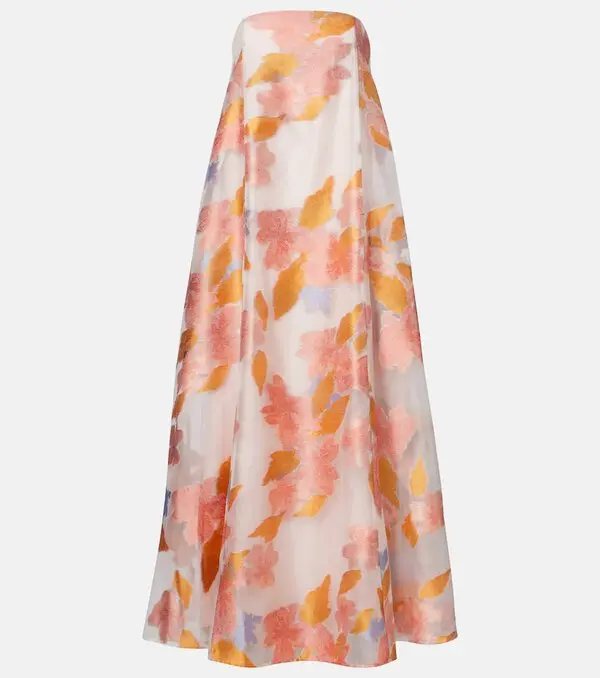 Staud Allyson Floral Organza Gown - Pink