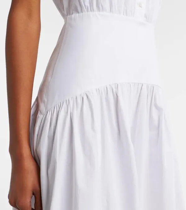 Staud Cotton Poplin Midi Dress - White
