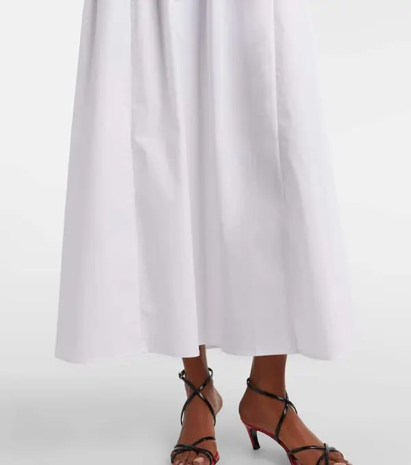 Staud Cotton Poplin Midi Dress - White