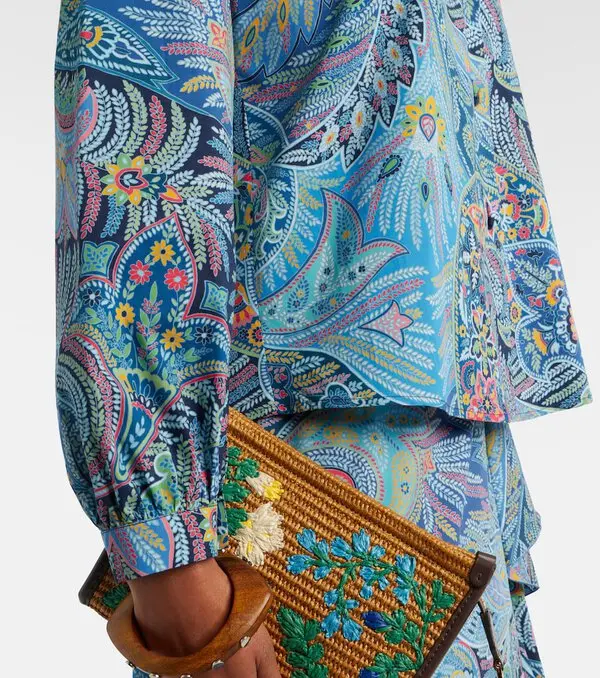 Etro Paisley Ruffled Cotton-blend Blouse