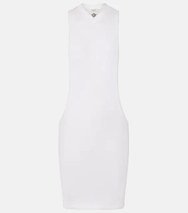 Versace Cotton-blend Jersey Mini Dress - White