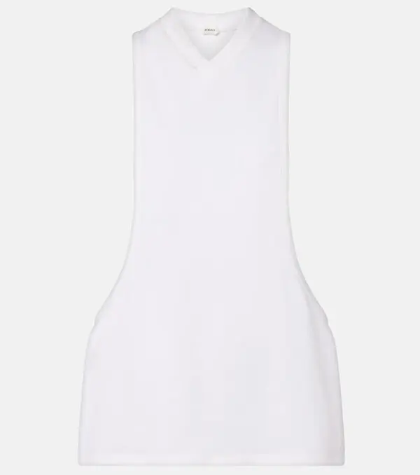 Versace Cotton-blend Jersey Tank Top - White