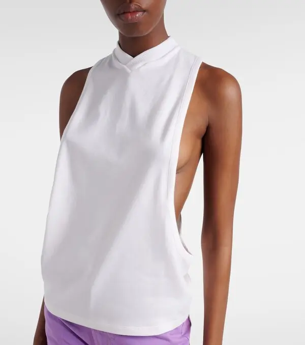 Versace Cotton-blend Jersey Tank Top - White