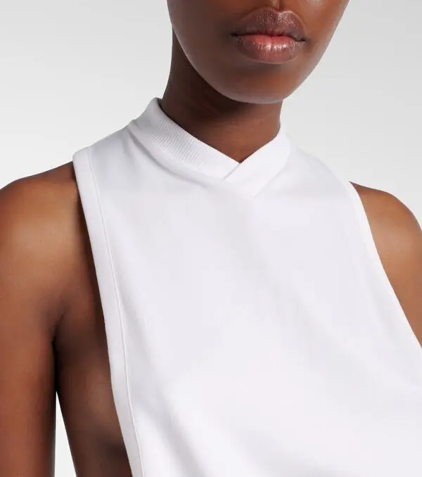 Versace Cotton-blend Jersey Tank Top - White