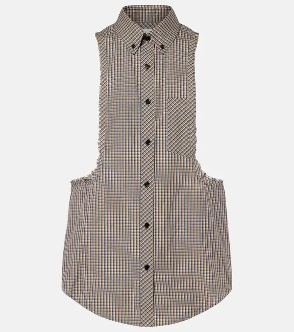 Versace Checked Cotton Shirt - Blue