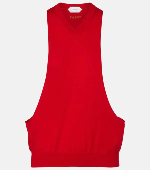Versace Knitted Cotton Top - Red