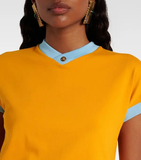 Versace Medusa Cotton-blend Jersey T-shirt - Orange