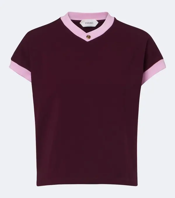 Versace Medusa Cotton-blend Jersey T-shirt - Pink