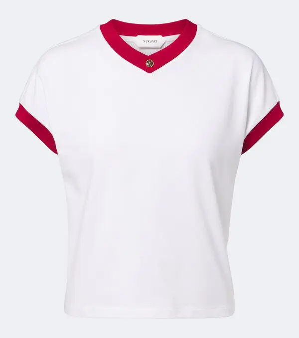 Versace Medusa Cotton-blend Jersey T-shirt - White