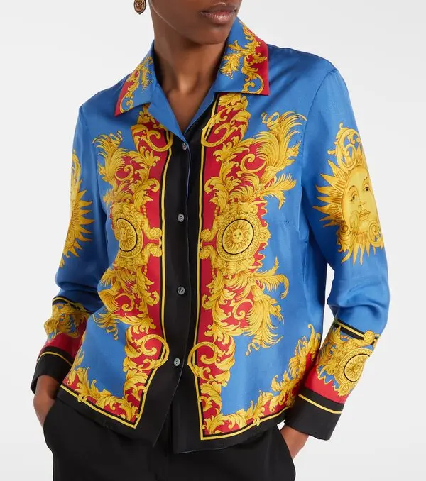 Versace Printed Silk Twill Shirt