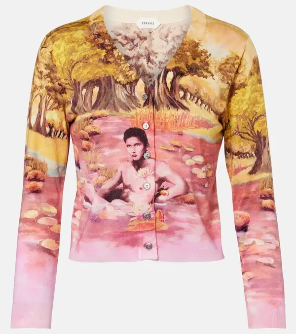 Versace Printed Silk Cardigan - Multicoloured