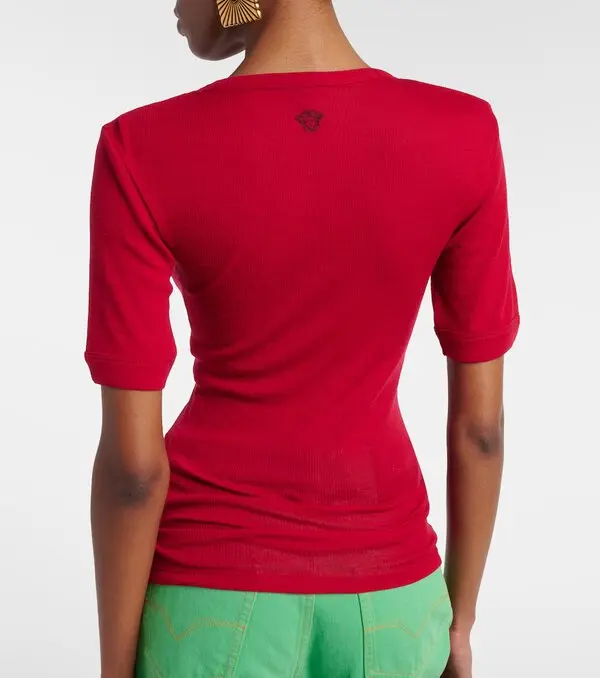 Versace Medusa Virgin Wool T-shirt - Red