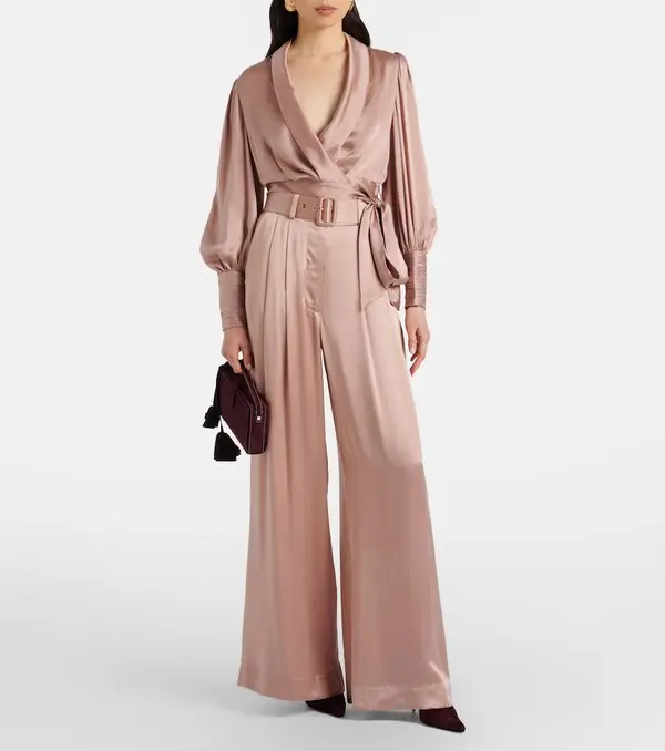 Zimmermann Silk Wrap Top - Pink