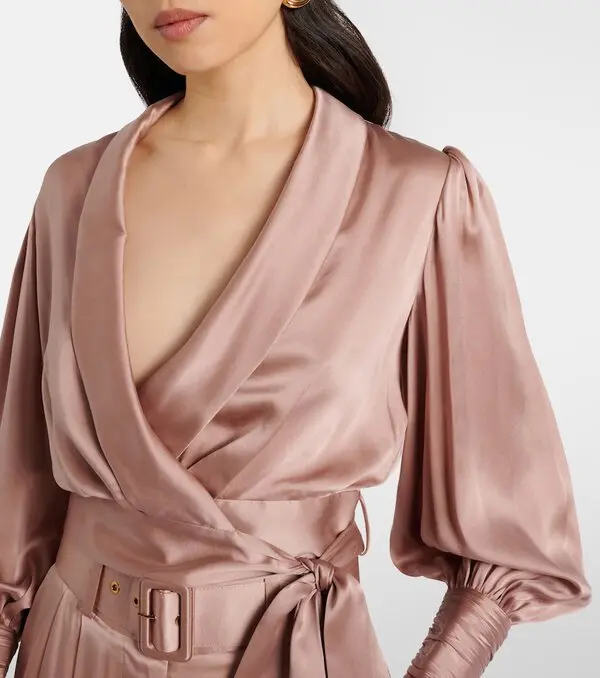 Zimmermann Silk Wrap Top - Pink