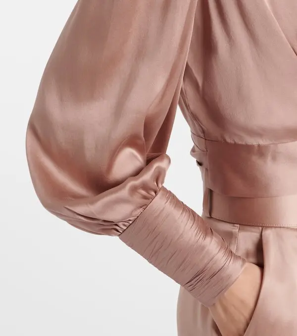 Zimmermann Silk Wrap Top - Pink
