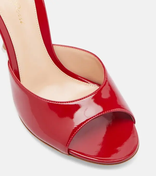 GIANVITO ROSSI Sofia Patent Leather Mules - Red