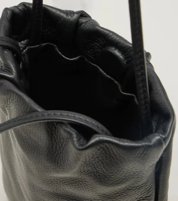 THE ROW Bourse Leather Phone Pouch - Black