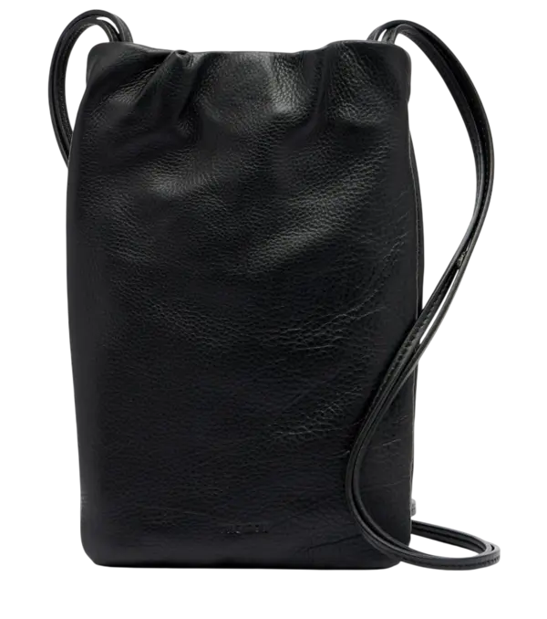 THE ROW Bourse Leather Phone Pouch - Black