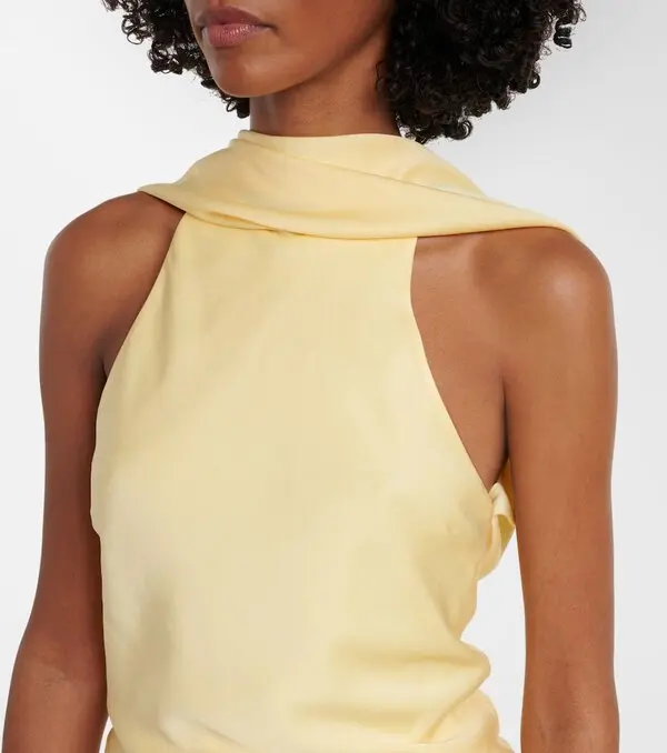 Simkhai Samira Caped Satin Top