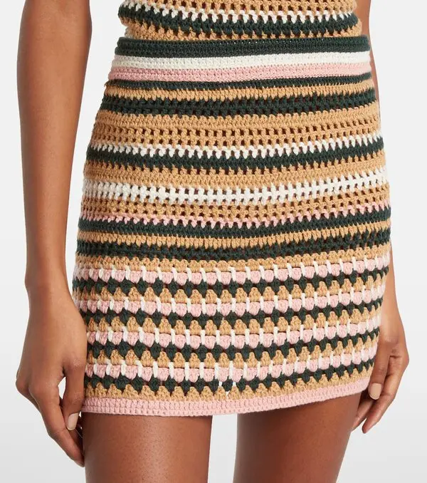 The Upside Crochet Cotton Miniskirt