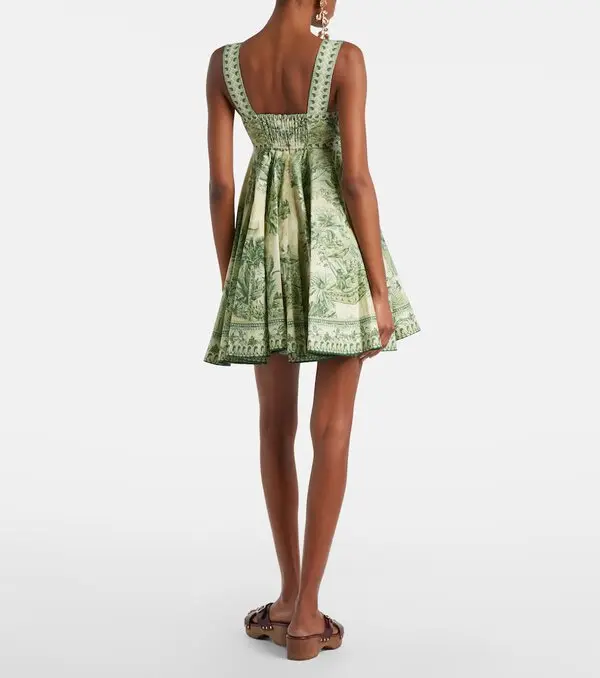 ALEMAIS Sara Printed Linen Minidress