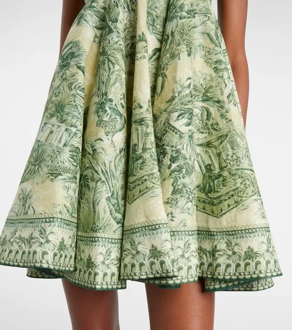 ALEMAIS Sara Printed Linen Minidress