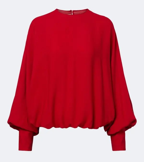 Valentino Garavani Silk Georgette Blouse - Red