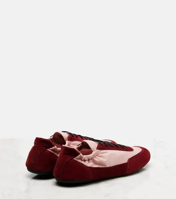 Prada Collapse Re-nylon And Suede Sneakers - Pink