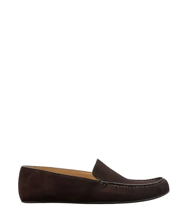 THE ROW Leo Suede Loafers - Brown
