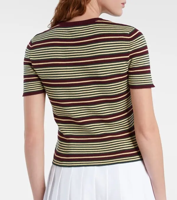 Prada Striped Cotton-blend T-shirt
