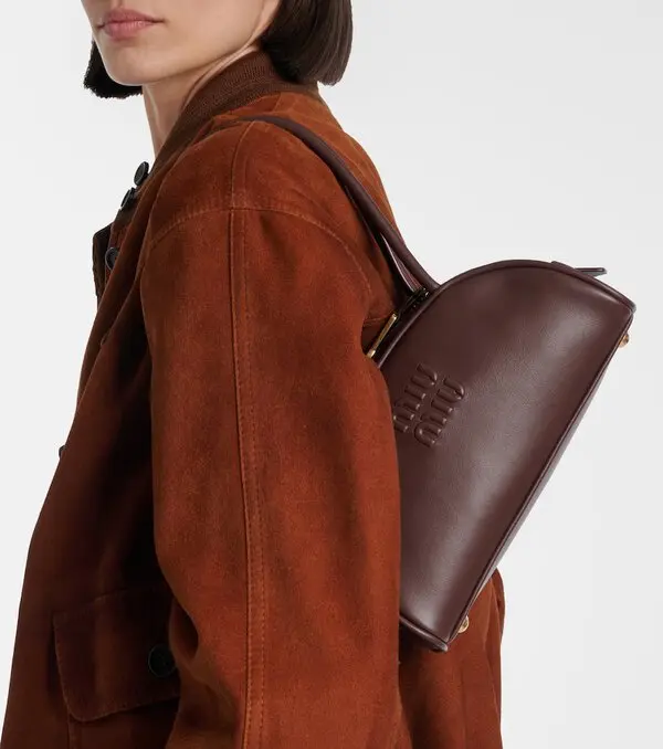 Miu Miu Small Leather Bowling Bag - Brown