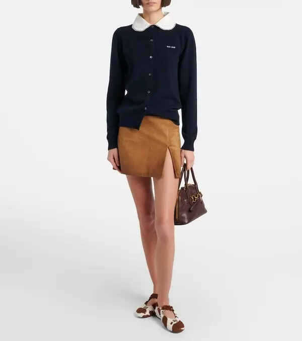 Miu Miu Logo Cashmere Cardigan