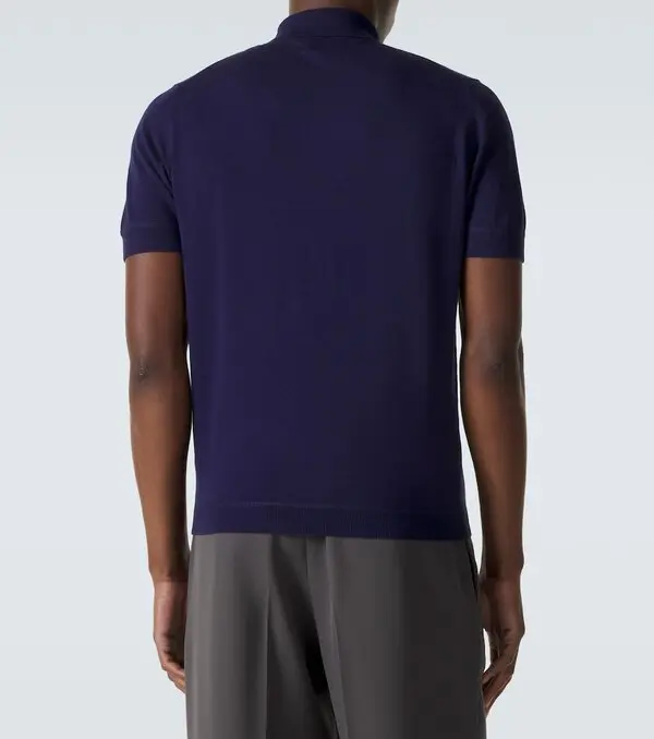 ALLUDE Cotton, Silk, And Cashmere Polo Shirt