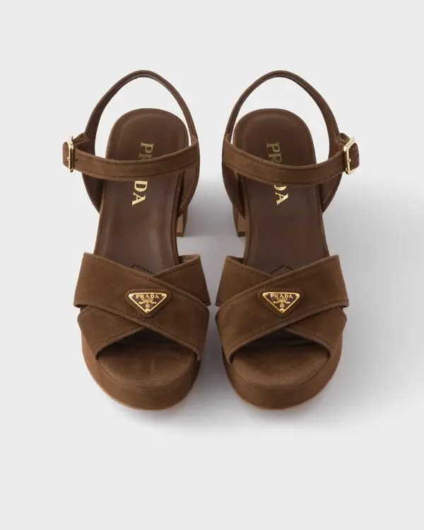 Prada Suede Platform Sandals