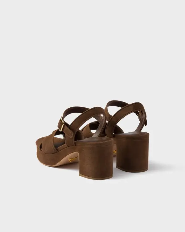 Prada Suede Platform Sandals